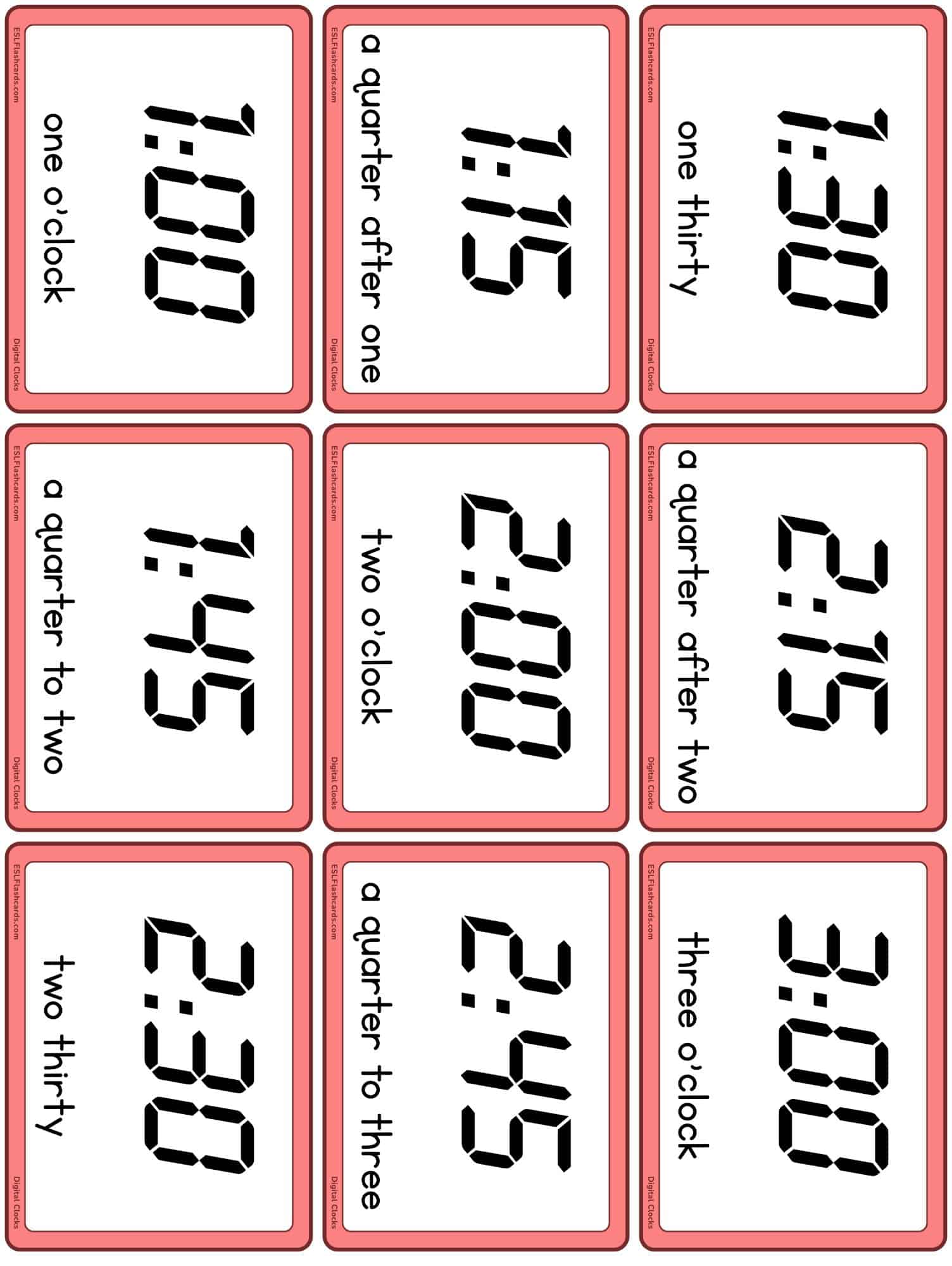 Time Flashcards - ESL Flashcards