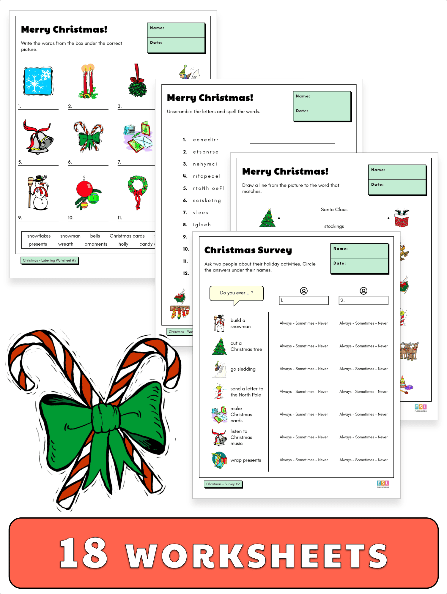 Christmas Bingo - ESL Flashcards