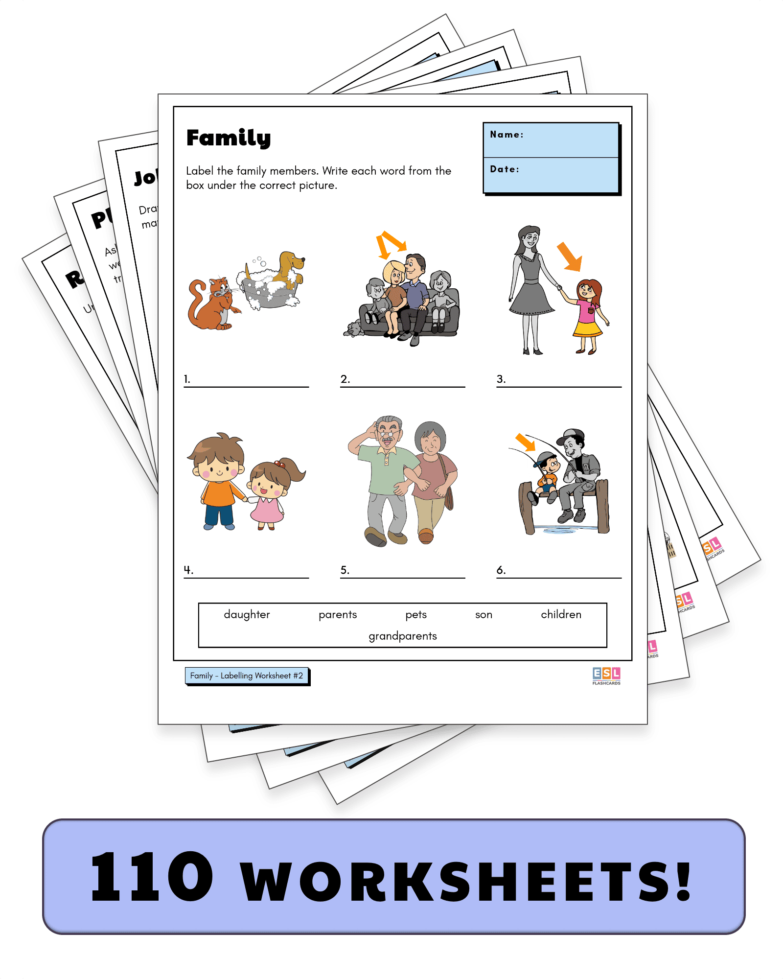 verbs Flashcards & Worksheets - ESL Flashcards