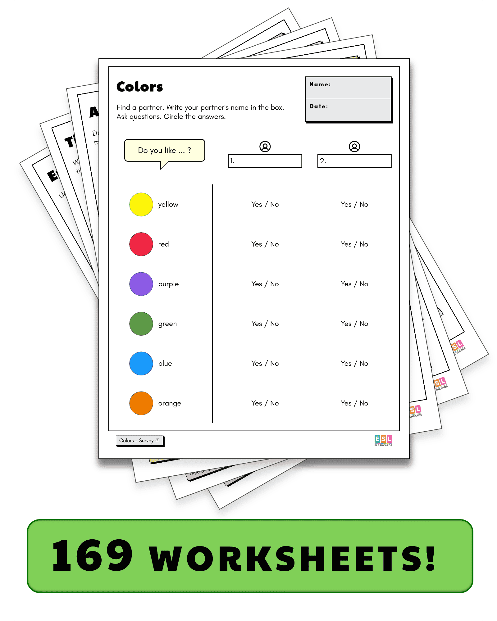 verbs Flashcards & Worksheets - ESL Flashcards